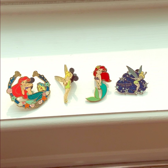 Disney | Jewelry | Disney Authentic Princess Tinker Bell Ariel Bundle ...